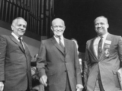 'Goodwin Knight, Pres. Dwight D. Eisenhower and William Knowland During ...