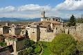 'View of Girona from the walkway on the ramparts of the old city ...