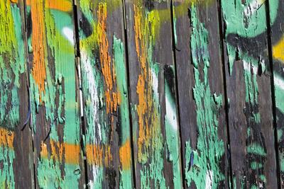 'Graffiti Wooden Board' Photographic Print - mezzotint | Art.com