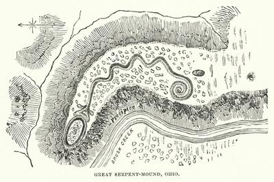 'Great Serpent-Mound, Ohio (Engraving)' Giclee Print - American School ...