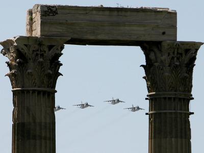 'Greek Fighter Jets, Seen Through the Temple of Zeus at a Greek ...