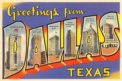 Greetings from Dallas, Texas Art Print | Art.com