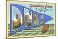 'Greetings from Duke University, North Carolina' Art Print | Art.com