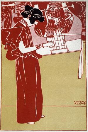 Music - Drawing by Gustav Klimt, Deb. 20Th Century Giclee Print ...