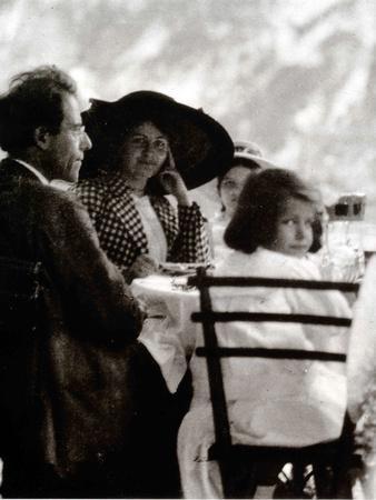 'Gustav Mahler with Alma and Daughters Maria and Anna, 1910 ...