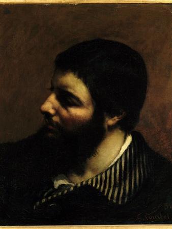 Self Portrait with the Stripe Collar Painting by Gustave Courbet (1819 ...