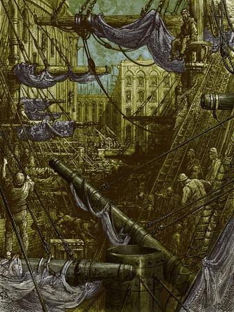 Inside the Docks by Gustave Doré Giclee Print - Gustave Dore | Art.com