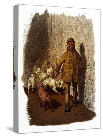 Victorian London Docks engraving by Gustave Doré Stretched Canvas Print ...