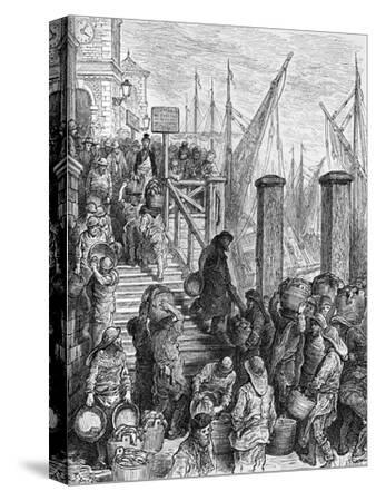 Victorian London fish port Stretched Canvas Print - Gustave Dore | Art.com