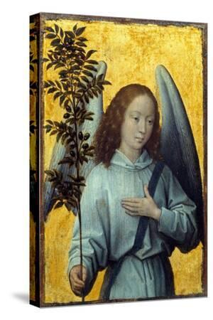 Angel Holding an Olive Branch Painting by Hans Memling (1435-1494) (Ec ...