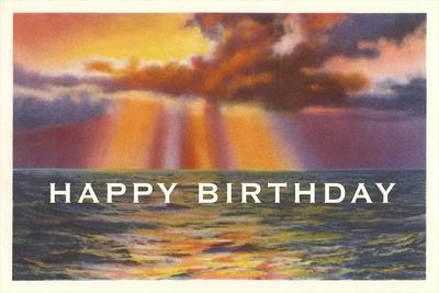 'Happy Birthday, Sunset over Water' Art Print | Art.com