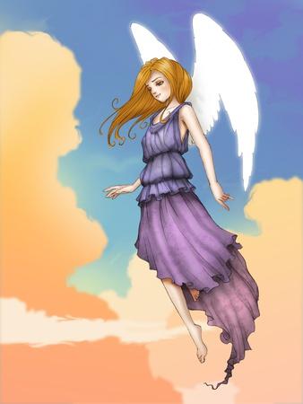 'Angel In The Clouds' Giclee Print - Harry Briggs | Art.com