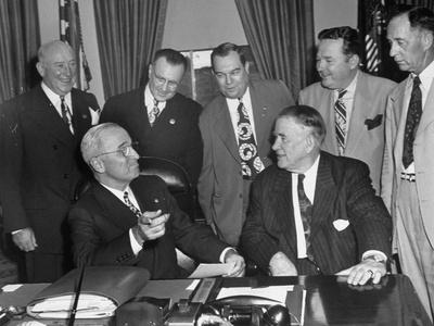 'Harry S. Truman with Staff During Pre-Campaign Activities ...