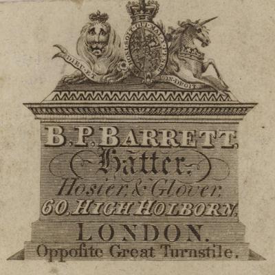 Hatters, B P Barrett, Trade Card Giclee Print | Art.com