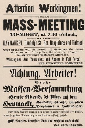 'Haymarket Riot, Flyer Calling for a Protest Against the Chicago Police ...