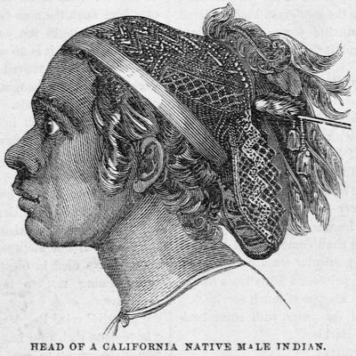 Head of a California Native Male Indian Illustration Giclee Print | Art.com