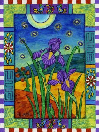 Irises and Fireflies Giclee Print - Helen Lurye | Art.com