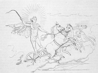 'Helios Riding Horse Led Chariot' Giclee Print | Art.com