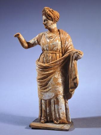 'Hellenistic Tanagrina, Terracotta Statue from Tanagra, Greece' Giclee ...