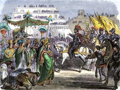 'Hernando Cortes (Hernand Cortez, 1485-1547) in the Aztec City of ...