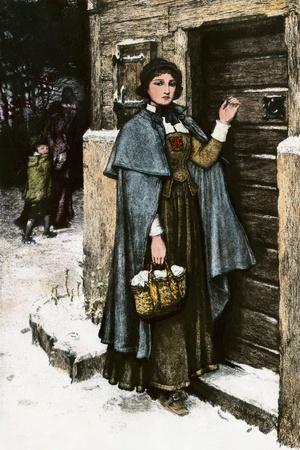 'Hester Prynne Wearing the Letter Ecarlate A, Embroidered on the Chest ...