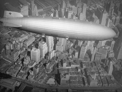 'Hindenburg Flying over Manhattan' Photographic Print | Art.com
