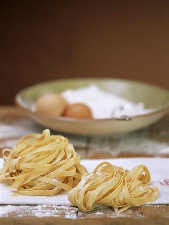 'Home-made Ribbon Pasta and Ingredients' Photographic Print | Art.com