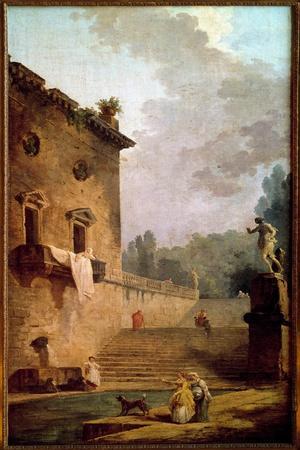 'Ruins of a Portico with Washroom Painting by Hubert Robert (1733-1808 ...
