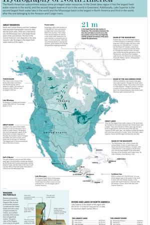 'Hydrography of North America.' Photographic Print | Art.com