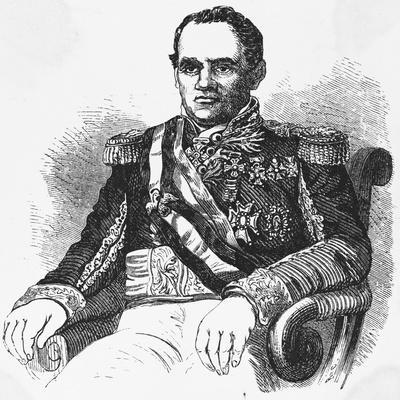 Illustrated Portrait of General Antonio Lopez De Santa Anna Giclee ...