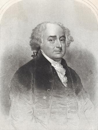Illustrated Portrait of John Adams Giclee Print | Art.com
