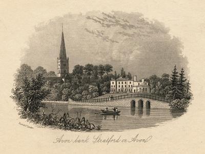 'Illustrated View of Avon Bank of Stratford on Avon' Giclee Print | Art.com