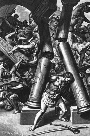 Illustration Depicting Samson Destroying Temple Giclee Print | Art.com
