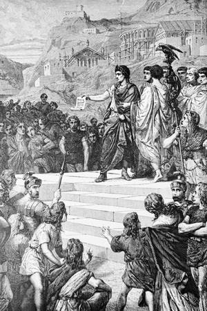 Illustration of Augustus Establishing Lyons as the Center of Gaul ...
