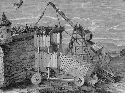 'Illustration of Device Throwing Fire Bombs' Giclee Print | Art.com