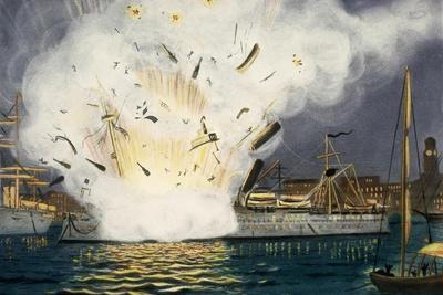 'Illustration of Explosion of the USS Maine in Havana Harbor' Giclee ...