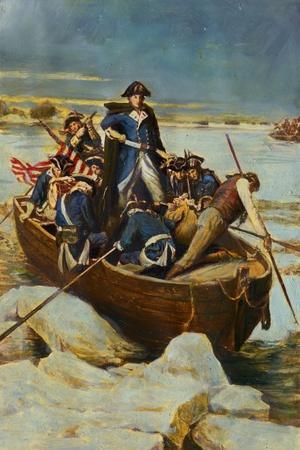 Illustration of George Washington and Men on Frozen Potomac Giclee ...