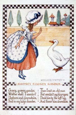 Illustration of "Goosey Goosey Gander" Nursery Rhyme Giclee Print | Art.com