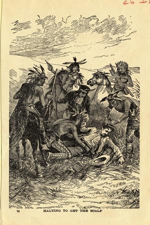 'Illustration of Indians Scalping a Man' Giclee Print | Art.com