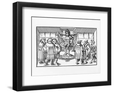 Illustration of the Court of a Baron after a 16th-Century Woodcut ...