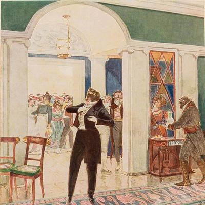 Illustration to the comedy Woe from Wit by Alexander Griboyedov, 1913 ...