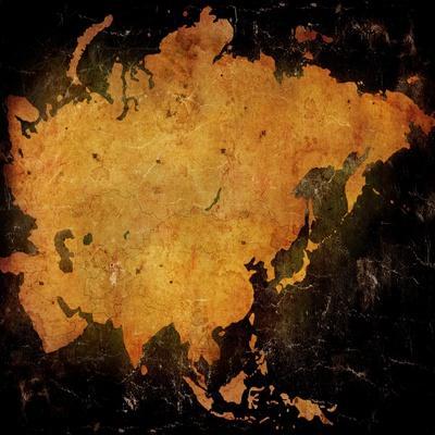 'Aged Asia Map-Vintage Artwork' Art Print - ilolab | Art.com