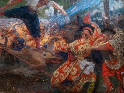 'Gopak. DANCE OF THE ZAPOROGUES Cossacks, 1926-1930 (Oil on Linoleum)' Giclee Print - Ilya ...