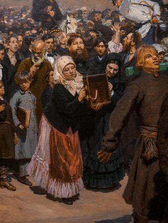 'RELIGIOUS PROCESSION IN THE KURSK PROVINCE (Detail), 1881-1883 (Oil on ...
