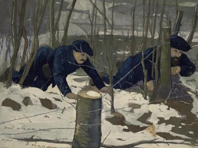 'In Front of Barbed Wire, 1916, World War I, France' Giclee Print | Art.com