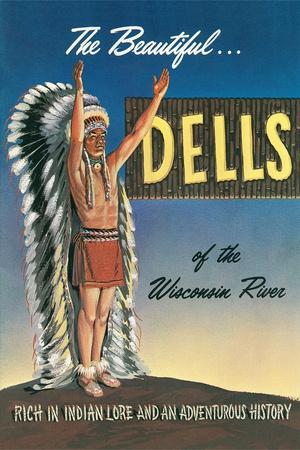 'Indian Chief, Beautiful Dells' Art Print | Art.com