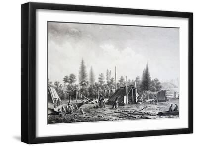 Indigenous Camp in Bay of Port Des Francais Framed Giclee Print | Art.com