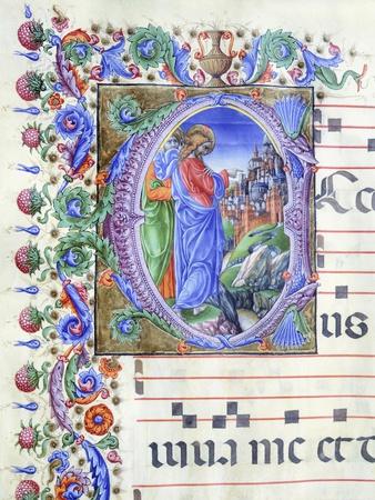 'Initial, Miniature by Liberale of Verona from a Medieval Gradual ...