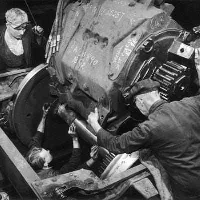 'Installing an Engine for a Diesel Locomotive' Photographic Print ...