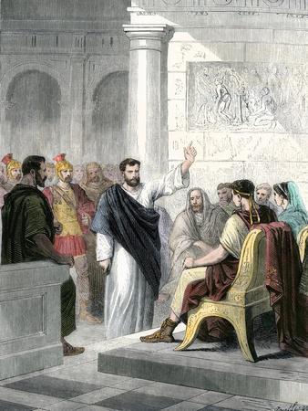 'Interrogation of Apostle Paul by Procurator Festus Defending Himself ...